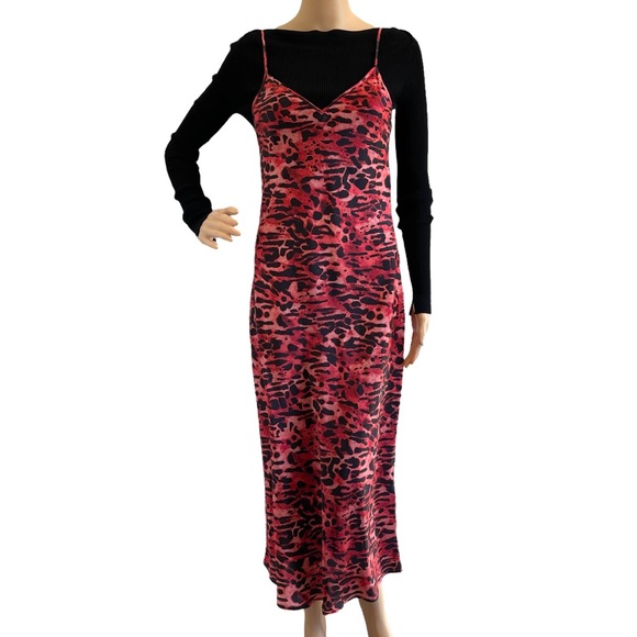 All Saints | Dresses | All Saints Ambient Hera Dress Black Red Retro ...